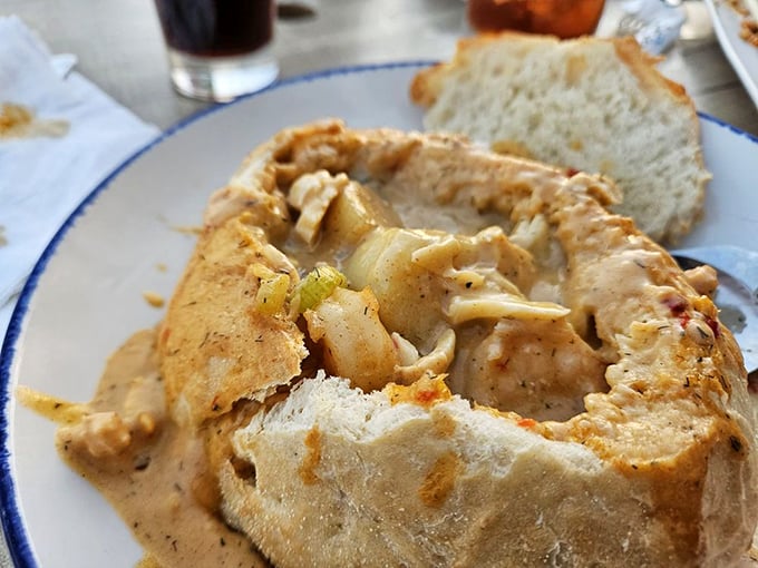 Who put the sea in a pie? George's did! This Seafood Pot Pie is like a treasure chest of flavors, no diving equipment required.