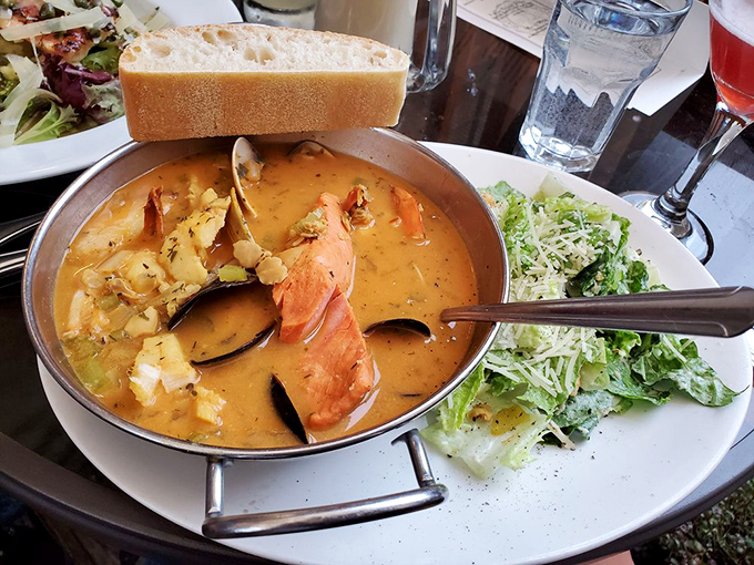 A bowl of oceanic treasures that would make Poseidon himself ask for seconds. It's like a mermaid's favorite comfort food.