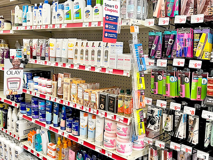 Beauty products arranged with military precision. Looking good shouldn't require a second mortgage, and here, it definitely doesn't.