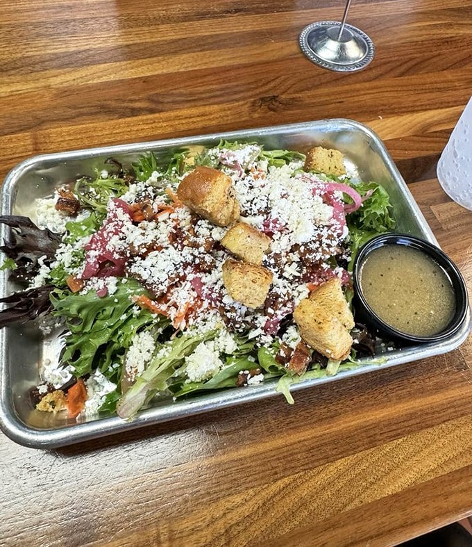 Even the salad is ready for its close-up! Who knew greens could look this inviting at a BBQ joint?