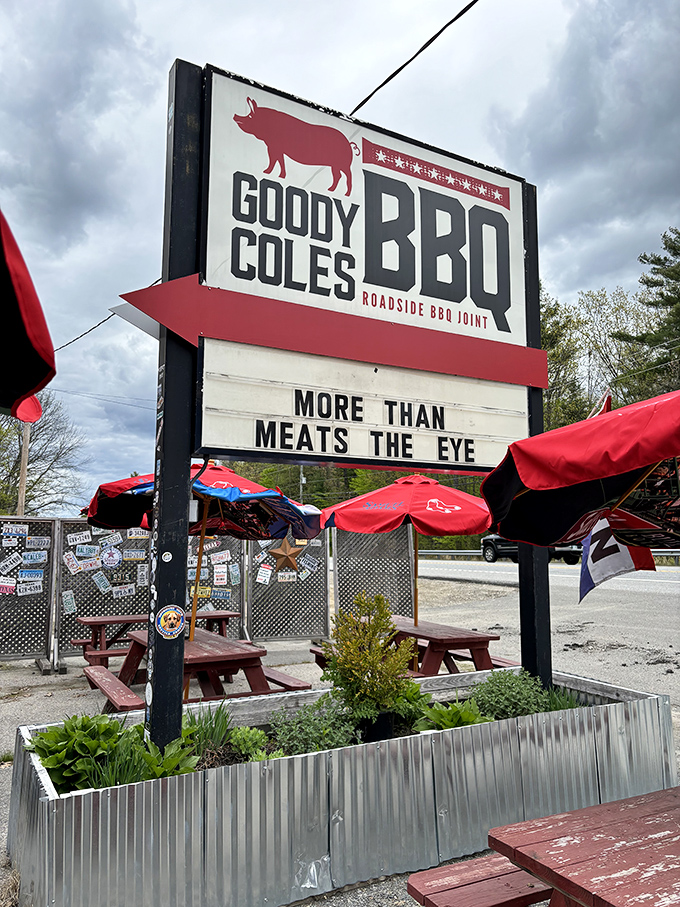 "More than meats the eye" &ndash; truer words were never spoken. This sign promises a feast for both your stomach and your Instagram.