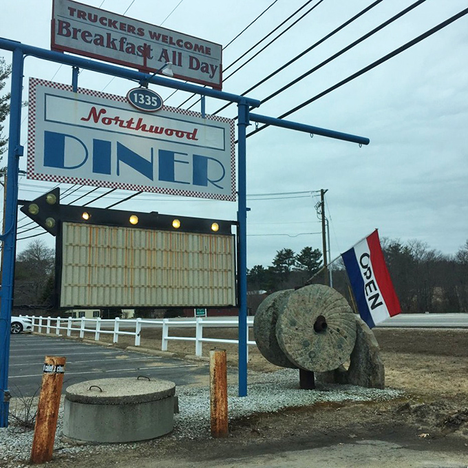 The sign says "Truckers Welcome," but let's be honest &ndash; everyone's welcome to this all-day breakfast bonanza. No CDL required!