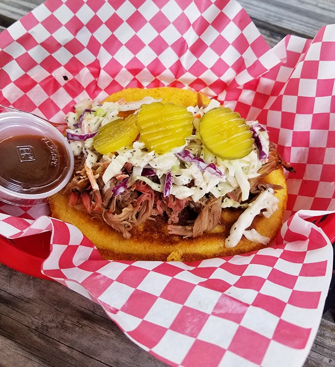 Taco 'bout a flavor explosion! This soul taco is where South meets South, in a delicious cultural mashup.