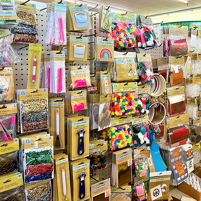 Craft supplies that would make Martha Stewart do a double-take. That rainbow of confetti could upgrade any Pennsylvania party.