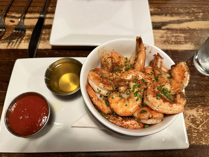 Shrimp so plump, they're doing the backstroke in that sauce! These little guys are ready to dive into your mouth and make a splash.