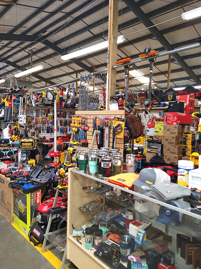 DIY heaven or Tim "The Tool Man" Taylor's fantasy land? Either way, this booth has enough gadgets to fix anything &ndash; even a bad day.