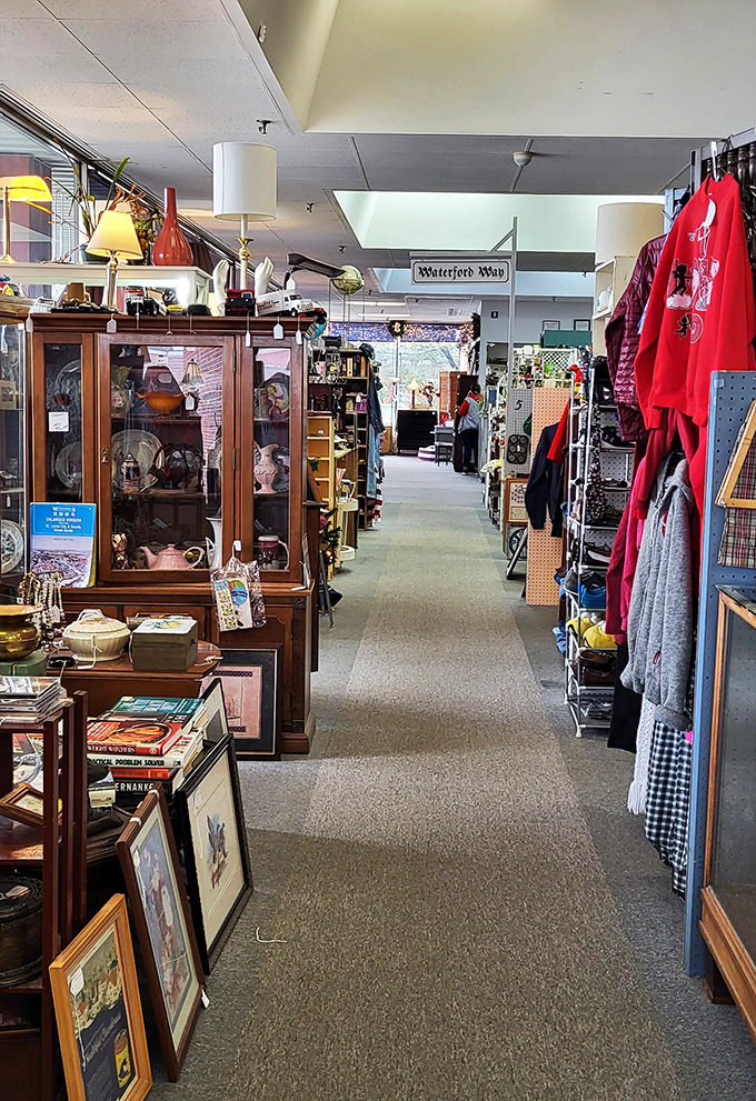 "Waterford Way" or the highway to nostalgia? This aisle promises crystal-clear memories and perhaps a few impulse buys.