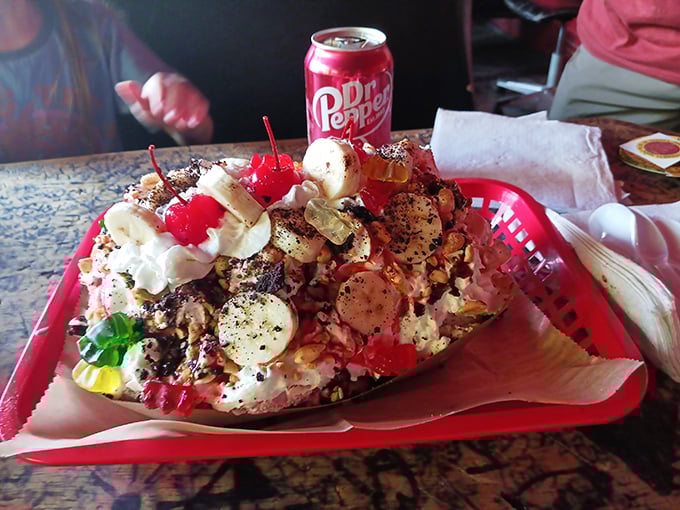 Banana split or edible art? This dessert is a sweet symphony that'll make your inner child do cartwheels of joy.