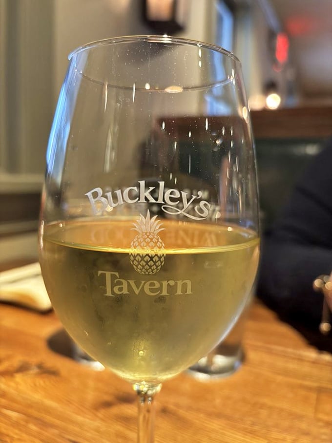 Cheers to good taste! Buckley's branded wine glass isn't just holding your favorite vintage &ndash; it's holding memories waiting to be made.