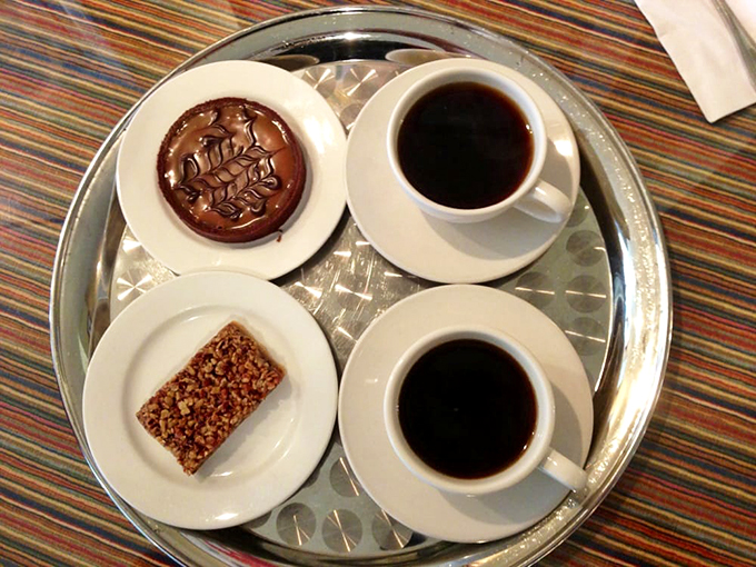 Coffee and companions: a match made in heaven. This tray of treats is the breakfast of champions – if those champions are professional pastry tasters.