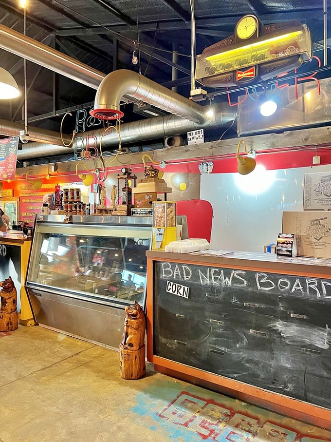 "Bad News Board"? The only bad news here is that you can't eat everything on the menu in one sitting. Challenge accepted?