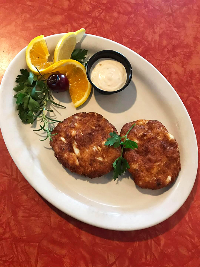 Golden-brown crab cakes that could make a Marylander jealous. These beauties are more packed with crab than the Chesapeake Bay!