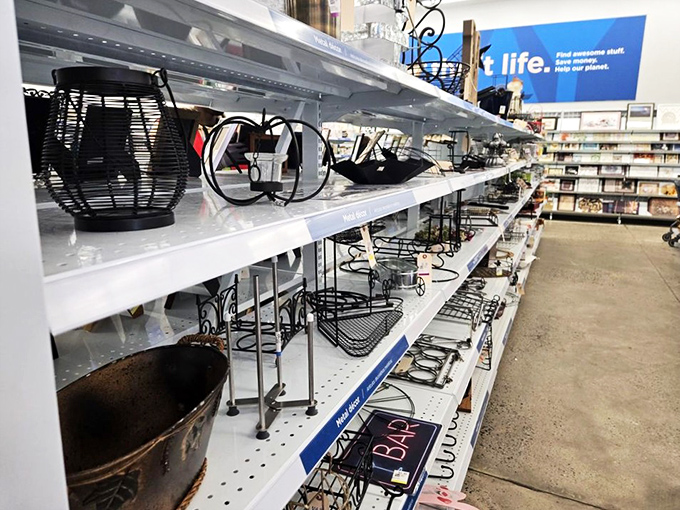 Home d&eacute;cor that spans decades and design movements. That wicker basket probably witnessed the rise and fall of at least three sitcom families.