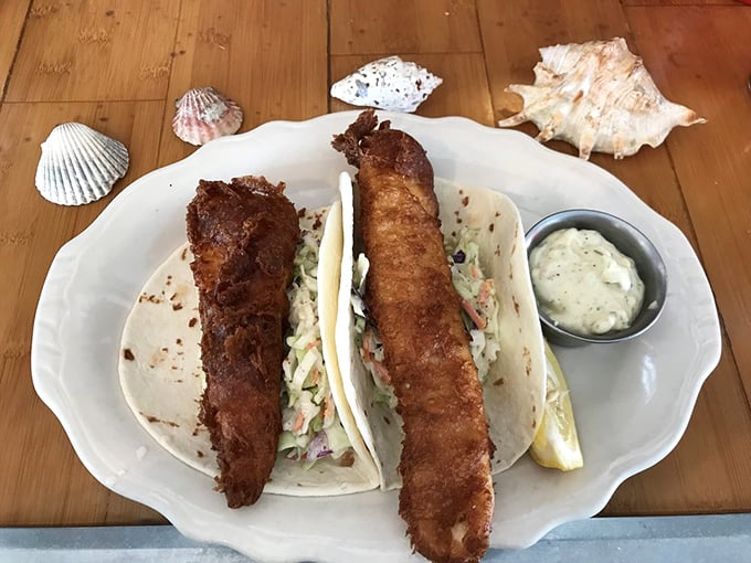 Taco 'bout a seafood fiesta! These fish tacos are so fresh, you'll think you're dining beachside instead of mountainside.