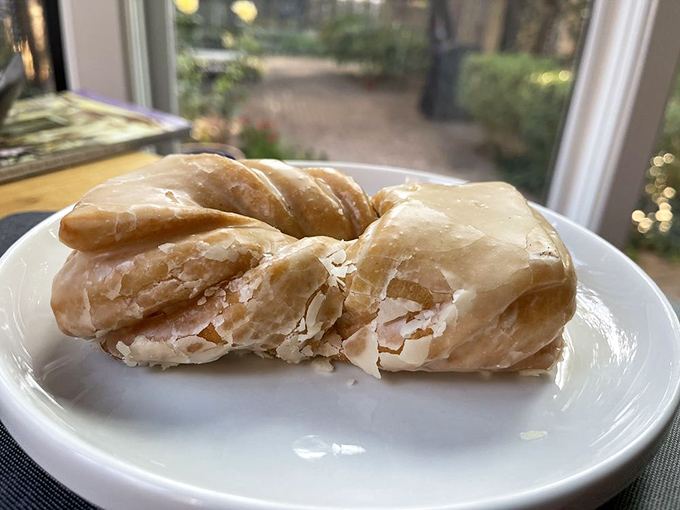 Twisted perfection! This glazed French twist is what happens when a croissant and a doughnut have a delicious love child. Ooh la la, indeed!