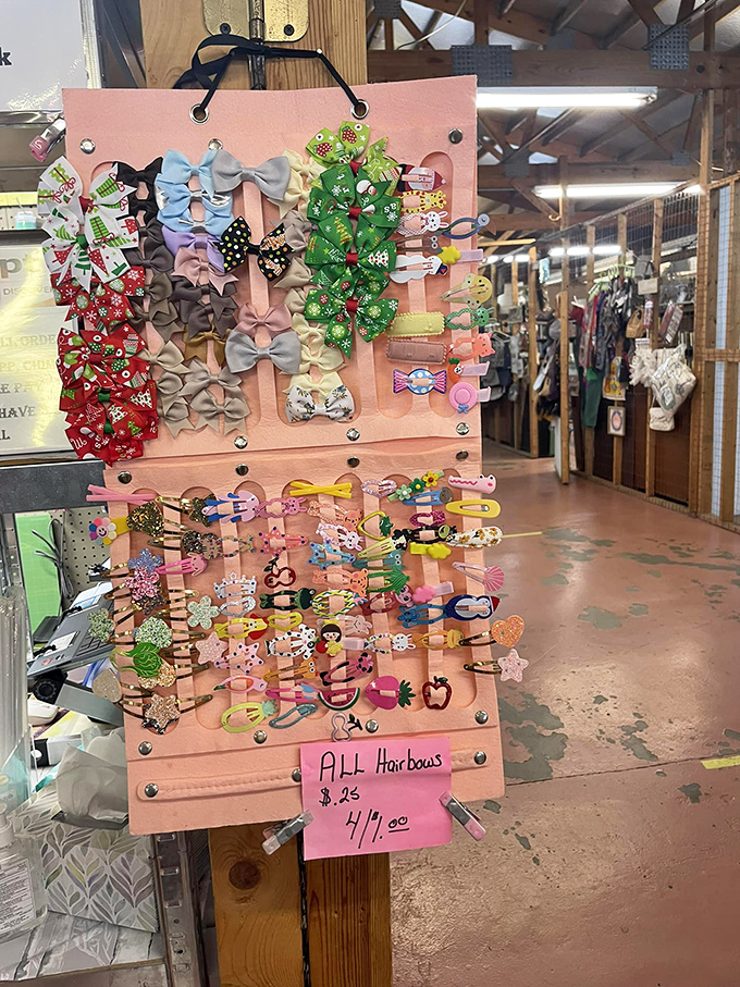Bow-tastic extravaganza! This hair accessory display is like a candy store for your locks. Who knew bad hair days could be so colorful?