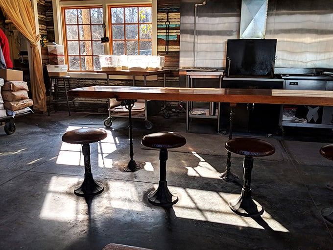 Where doughnut dreams come true! This sun-drenched interior is part workshop, part wonderland. It's like peeking behind the curtain at Oz, if the Wizard was really into fried dough.