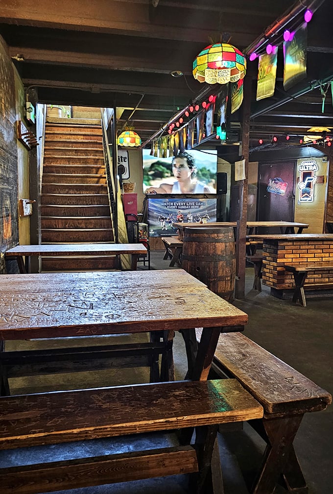 Descend into deliciousness! The stairway might lead down, but your taste buds are about to reach new heights.