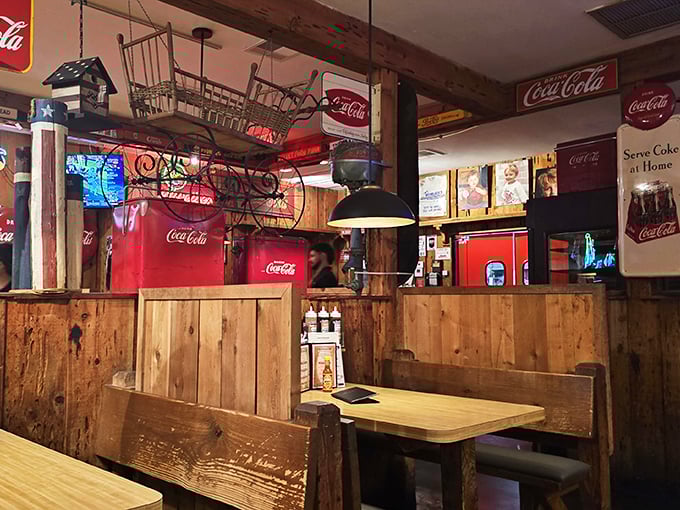 Coca-Cola country! This corner of Michelbob's is a shrine to the iconic soda, with enough memorabilia to quench even the most nostalgic thirst.