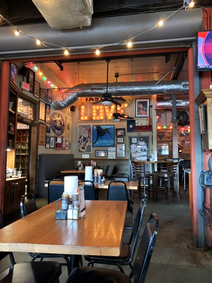 String lights, memorabilia, and a "LOVE" sign&mdash;because what else would you feel for a place that feeds you this well?