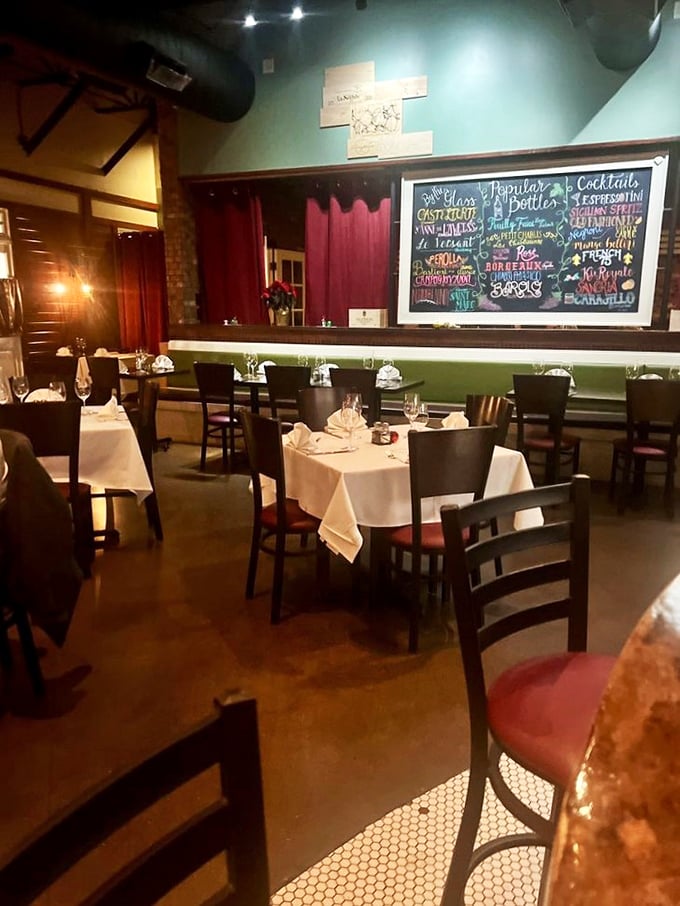 Exposed brick, mood lighting, and a chalkboard menu? It's like the restaurant fairy godmother waved her wand and created the perfect date night spot.