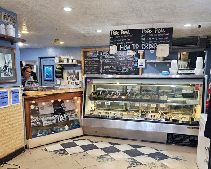 Inside Da Poke Shack, where dreams of fresh fish come true and diets go to die. Resistance is futile!