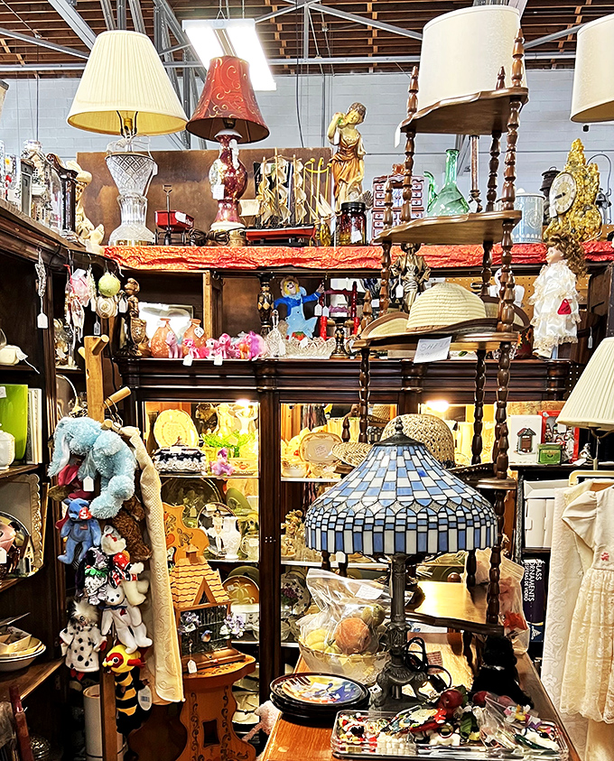 Illuminating the past! This lamp display is so bright, you might need sunglasses &ndash; and a bigger living room.