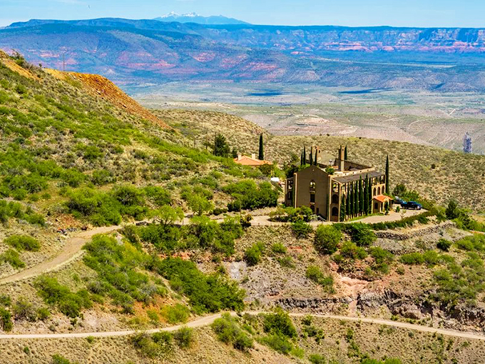 A landscape that looks like it was painted by Georgia O'Keeffe after a particularly vivid dream. Jerome's surroundings are a feast for the eyes.