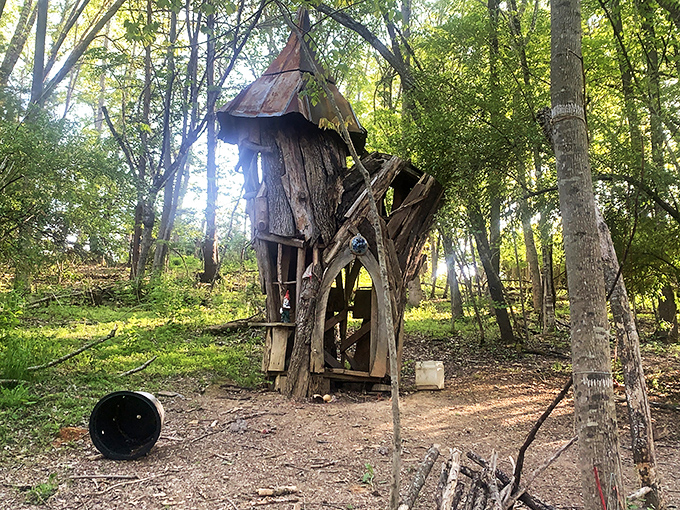 Whimsical woodland wonder. This quirky treehouse looks like it jumped straight out of a fairy tale &ndash; or a Tim Burton movie.