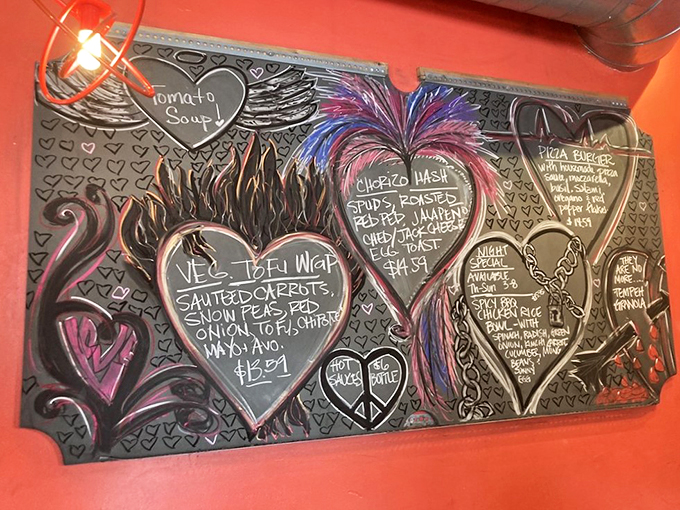 Specials board or modern art? Either way, it's a feast for the eyes that'll have you saying, "I'll have what that heart recommends!"