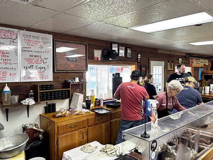 The BBQ wizards at work. These folks could probably smoke a shoe and make it taste like heaven.