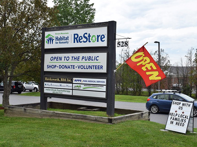 The sign says it all: Shop, donate, volunteer. It's not just a store; it's a community hub where good deeds and great deals collide.
