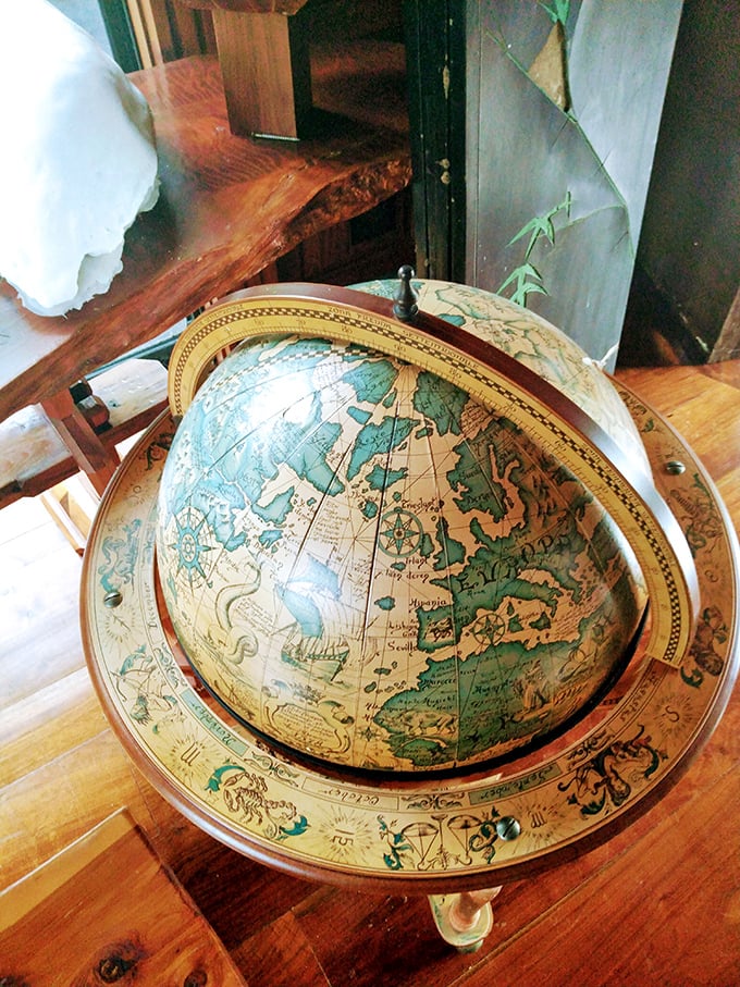 The world at your fingertips! This vintage globe invites daydreams of grand adventures &ndash; without the jet lag.