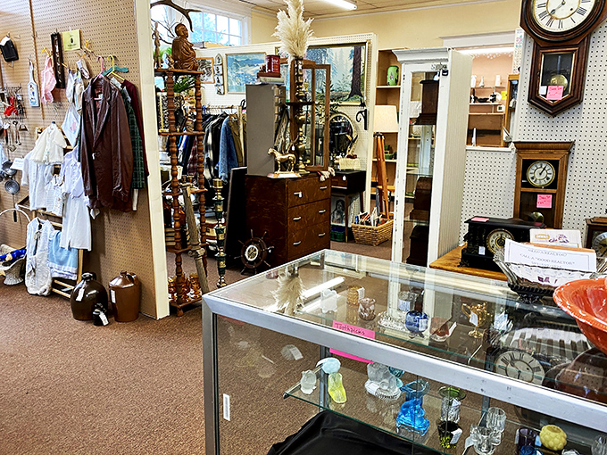 It's a small world after all, especially when it's neatly arranged on pegboard. Each shelf tells a story of bygone eras and forgotten trends.