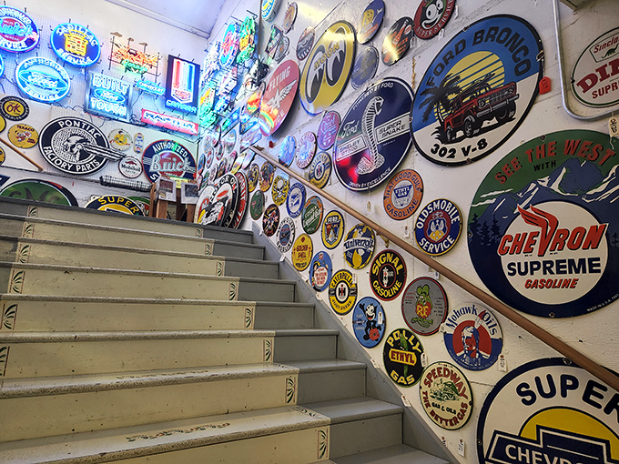 Stairway to nostalgia heaven! These vintage signs are a road trip through America's advertising past, no DeLorean required.