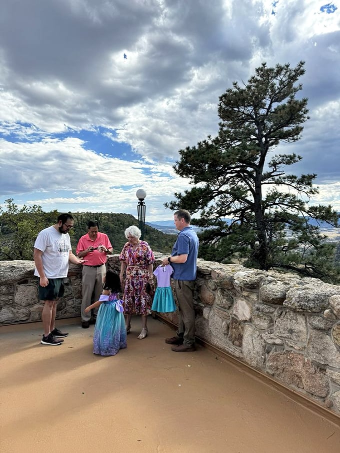 Castle with a view! Visitors soak in panoramic vistas that'll make your Instagram followers green with envy. #ColoradoCastle