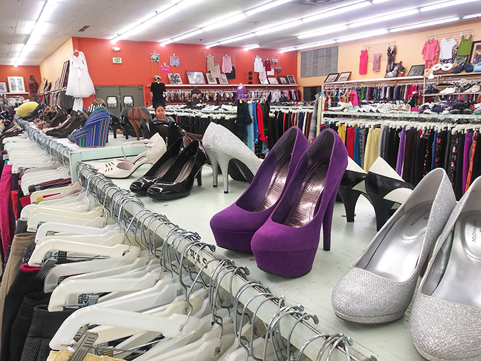 Cinderella, eat your heart out! This shoe selection proves that one woman's castoff is another's glass slipper.