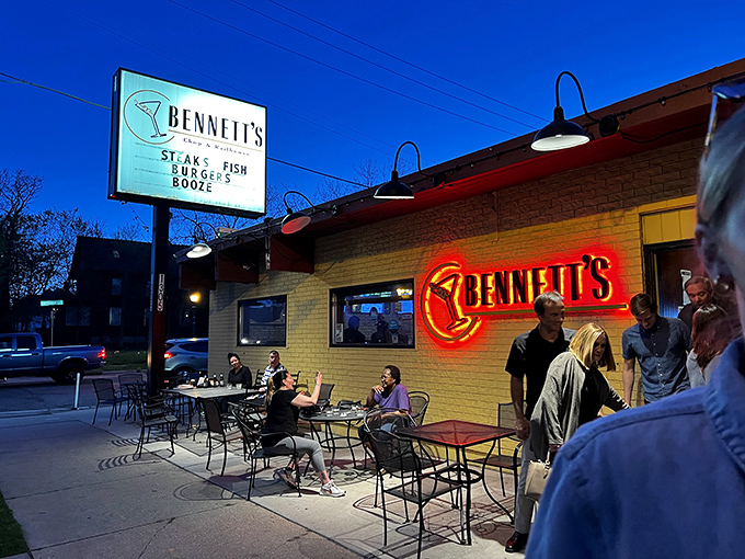 By day, a cheery yellow building. By night, a steak lover's paradise. Bennett's is full of delicious surprises.
