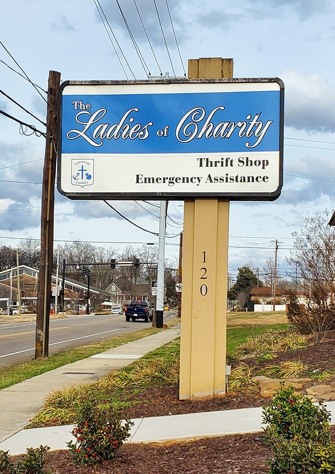 Vintage china and '80s jackets unite at Ladies of Charity. It's been making thrifting cool since before your parents were born!