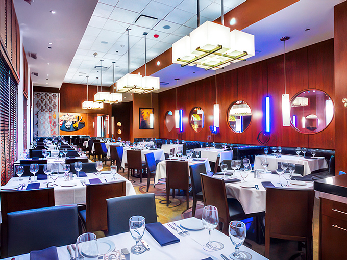 Mood lighting, sleek design, and seafood fit for Poseidon himself. Ocean Prime is where you go to feel like seafood royalty.