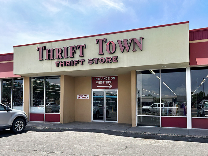 The unassuming exterior of Thrift Town belies the wonderland of treasures waiting inside. Like a retail TARDIS - bigger on the inside!