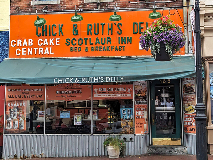 That orange storefront isn't subtle, but neither are the portions inside. Annapolis's beloved landmark announces itself with the subtlety of a foghorn.