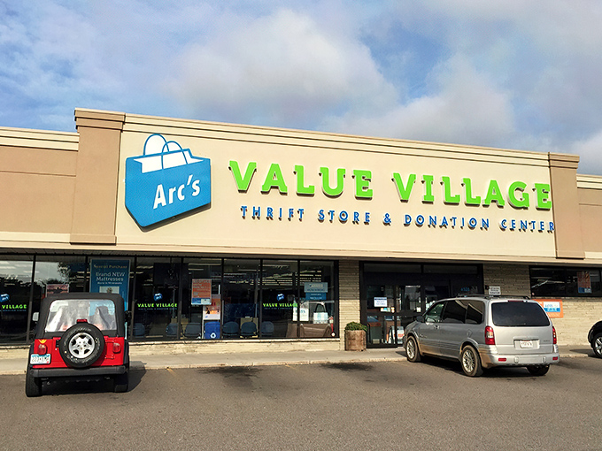Arc's Value Village stands proud in Richfield, its blue and green signage a beacon for treasure hunters seeking both bargains and purpose in their shopping adventures.