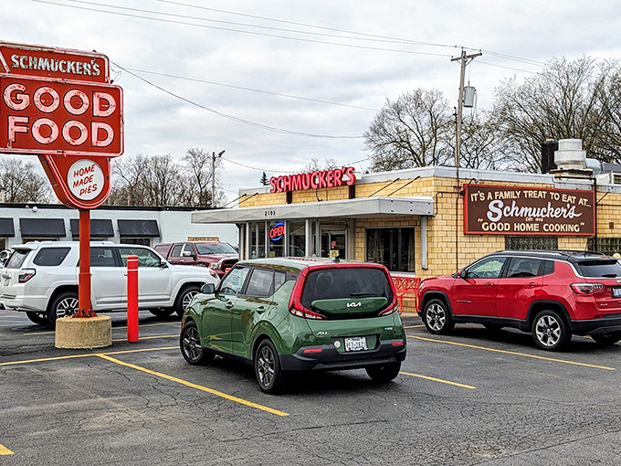 The unassuming yellow brick exterior of Schmucker's promises what flashy establishments often forget&mdash;honest-to-goodness comfort food worth waiting for.