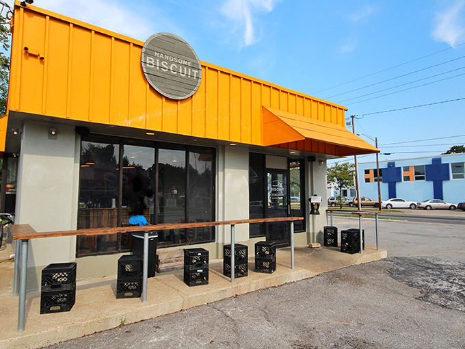 That sunshine-yellow exterior isn't just a building&mdash;it's a beacon of breakfast hope in Norfolk's culinary landscape.