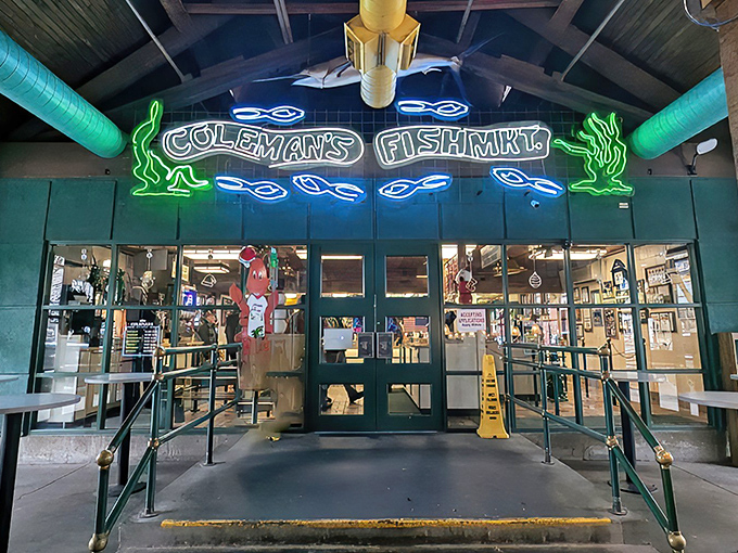 That neon sign isn't just illumination&mdash;it's a beacon of hope for seafood lovers stranded in landlocked West Virginia.