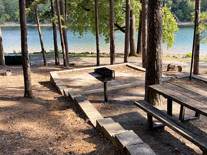 Lake Greeson's crystal waters beckon like nature's own infinity pool. Who needs a resort when Arkansas offers this waterfront serenity?