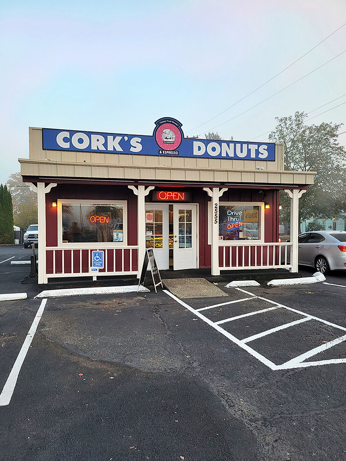 The unassuming wooden facade of Cork's might not scream "culinary destination," but locals know this humble building houses donut perfection worth any detour.