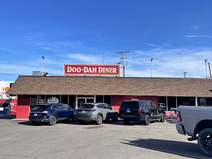 The unassuming red brick exterior of Doo-Dah Diner belies the culinary treasures within. Like finding a diamond in a hardware store.