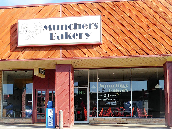 The modest exterior of Munchers Bakery hides a wonderland of doughy delights within. Kansas treasure hunters, your X marks this spot!